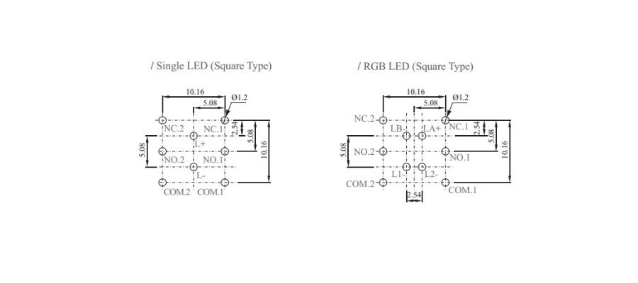 Product-SPCG Bright single or RGB color LED, square and rectangular ...