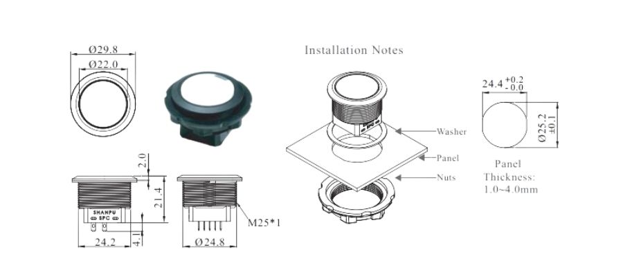 Product-SPCGS series features waterproof, panel-mount push button ...