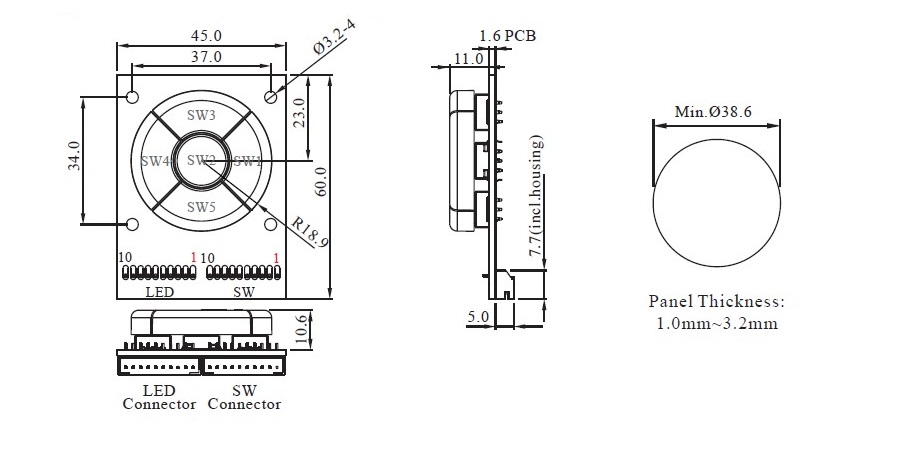 Product-Who makes SPD5K LED Multi-way Push Button Switches?-SHANPU