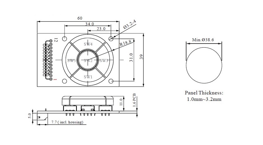 Product-Who makes SPD5K2 5-way LED Illumination Navigation Switch?-SHANPU