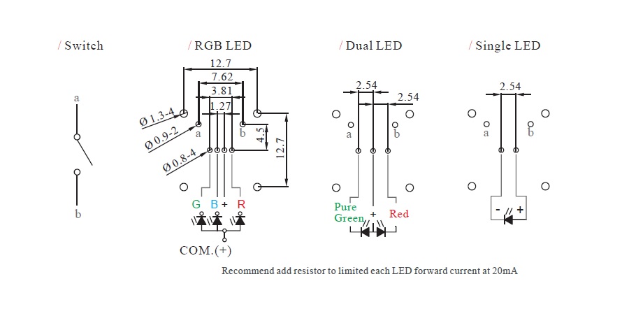 Product-SHANPU SPG1 & SPG2 RGB LED push button for audio-visual studio ...