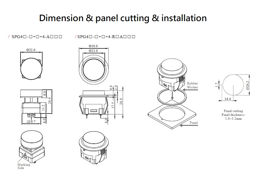 Product-SHANPU SPG4 panel mount push button switch for automation ...