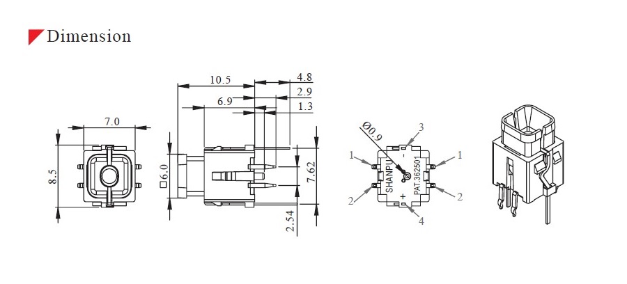 Product-Who makes SPH2N small and silent Push Button Switch?-SHANPU