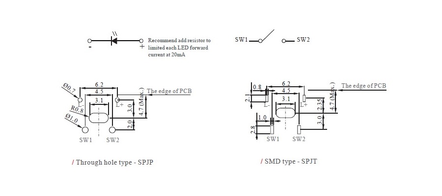 Product-Who makes SPJ right angle tactile switch with LED?-SHANPU