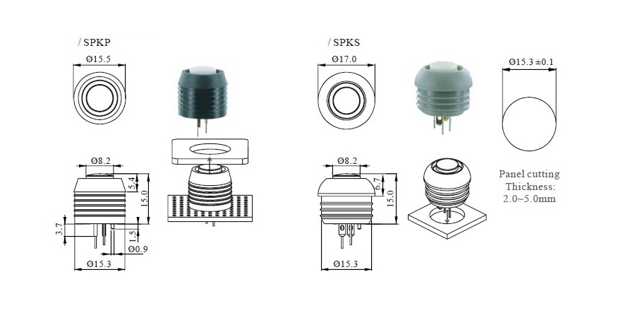 產品-SPK輕觸按鍵開關PCB插件式端子設計IP67防水，尚圃製造-尚圃SHANPU帶燈開關製造商主要生產產品有什麼? 帶燈按鈕開關 輕觸開關 ...